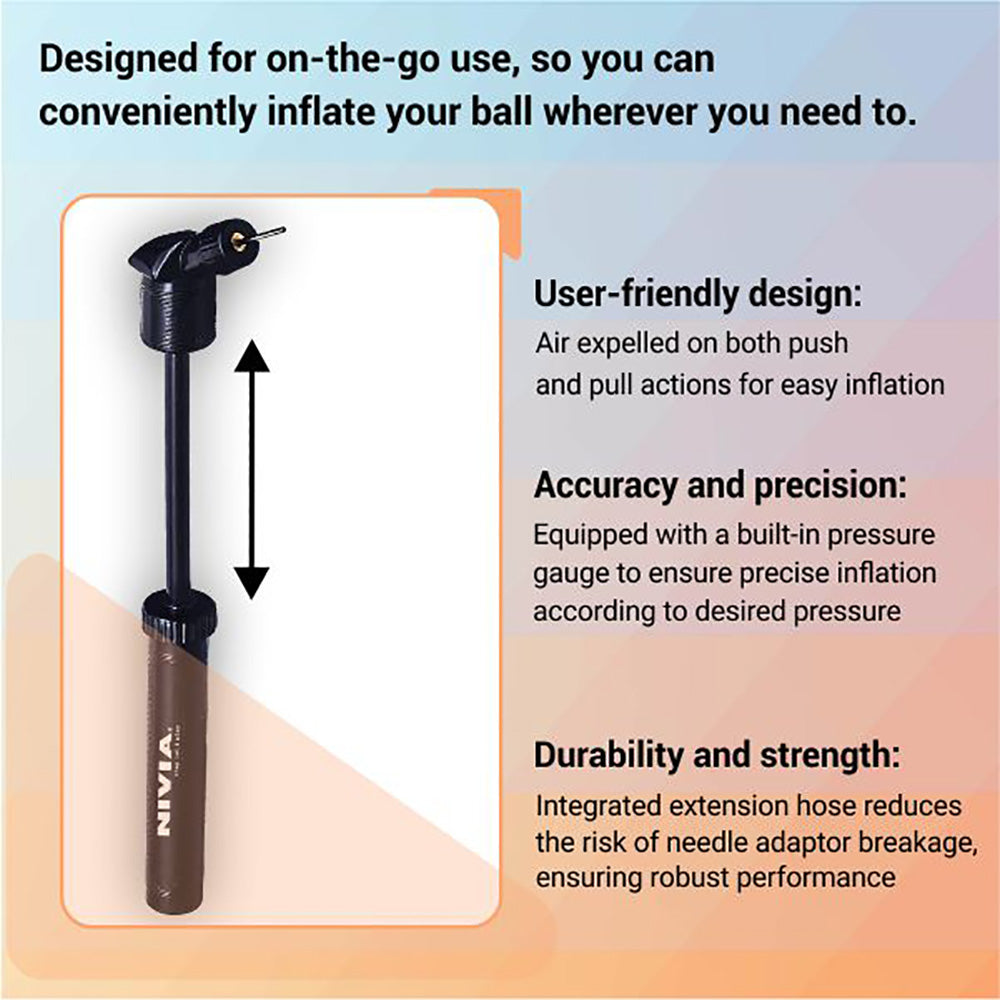 Buy Nivia Ball Pump Double Action Black Online in India | Nivia Sports