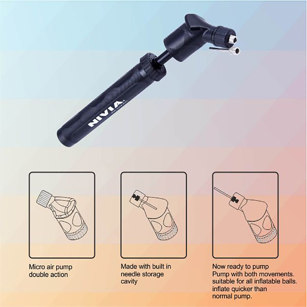 Buy Nivia Ball Pump Double Action Black Online in India | Nivia Sports